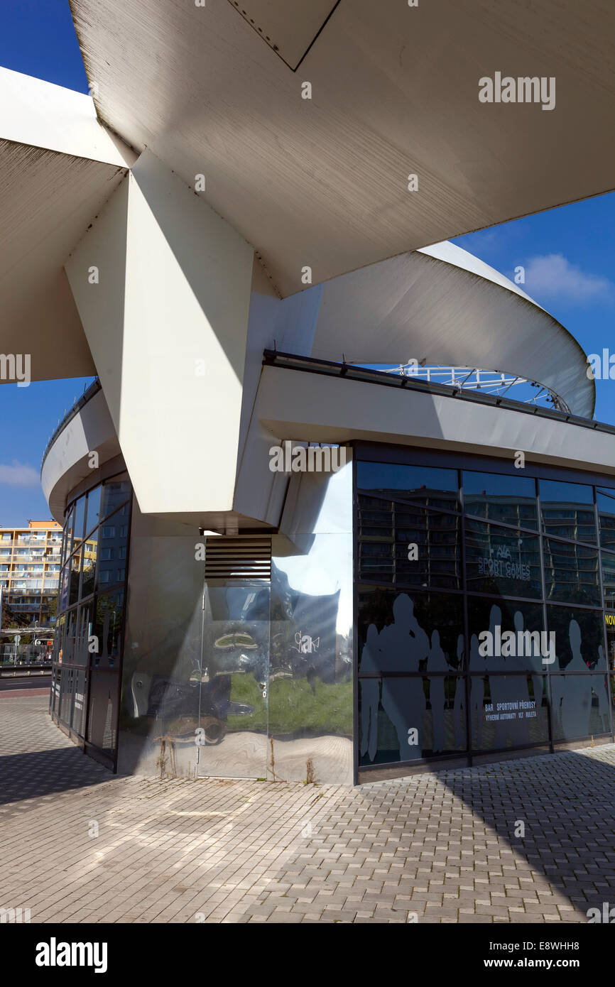 Prague station Metro Strizkov, modern design architecture, Prague ...
