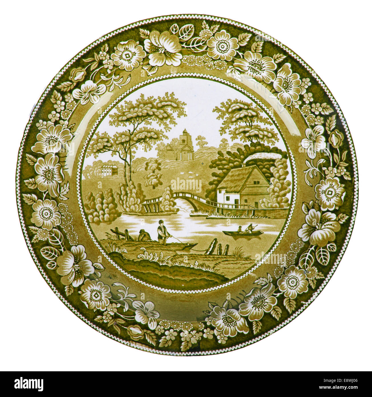 Very old dutch plate isolated on a white background Stock Photo - Alamy
