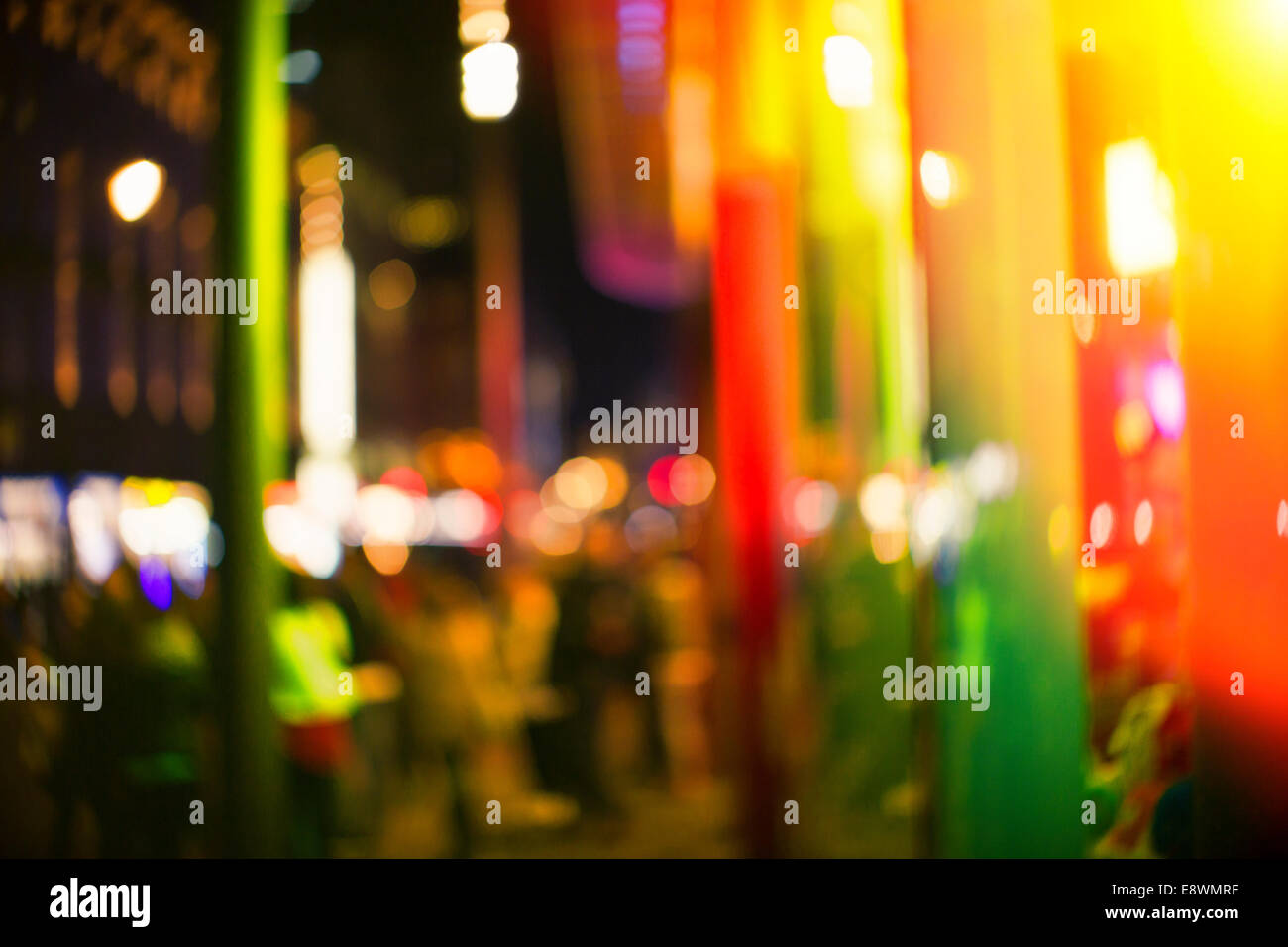 Street lights of urban city street at night Stock Photo - Alamy