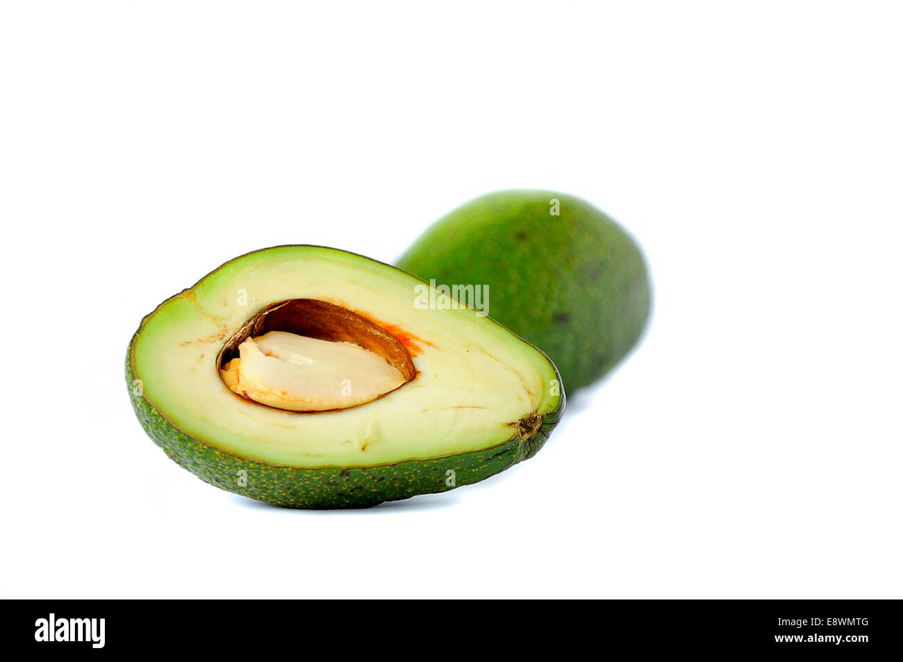 two avocados isolated on white background stock photo Stock Photo - Alamy