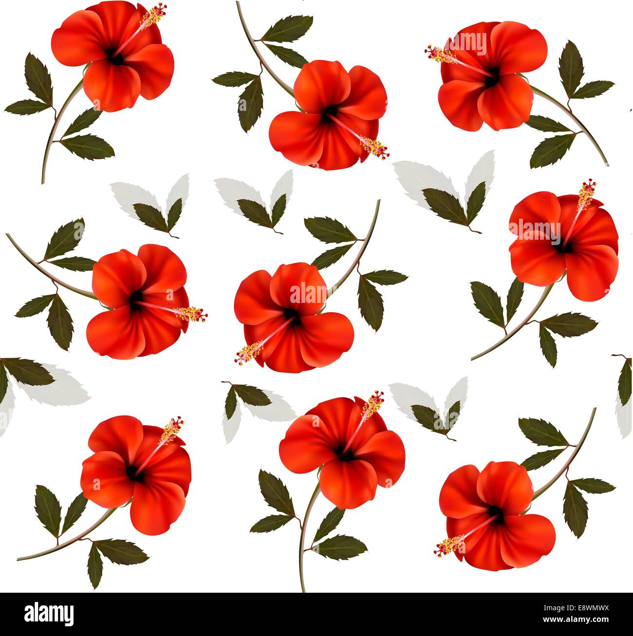 Pattern of beautiful red flowers. Vector Stock Photo - Alamy