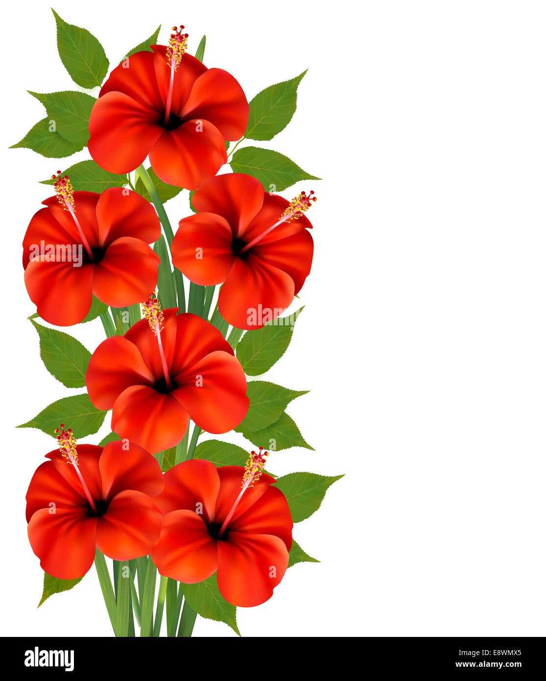 Background with a bunch of red flowers. Vector Stock Photo - Alamy