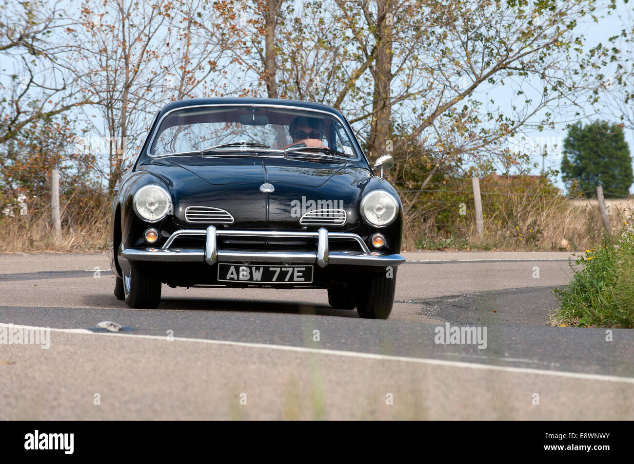 Volkswagen Karmann Ghia Type 14 coupe, German classic car cornering ...