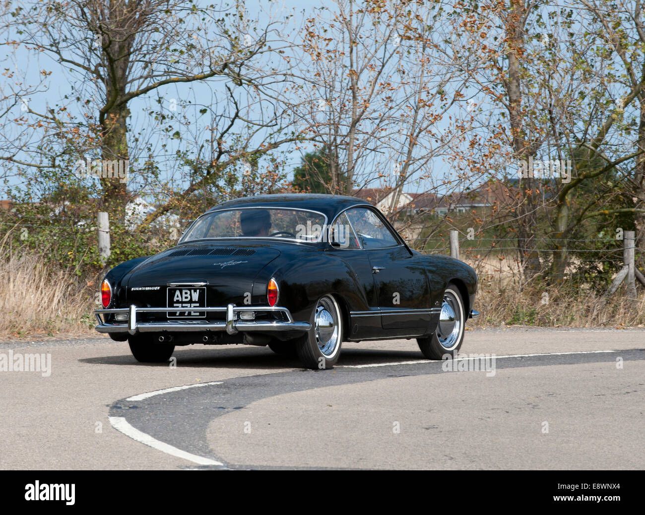 Volkswagen Karmann Ghia Type 14 coupe, German classic car cornering ...