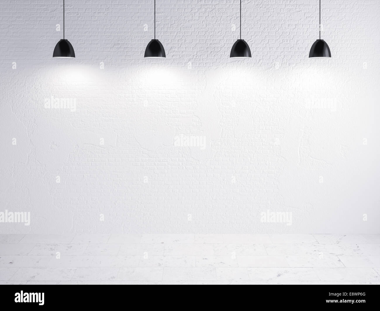 white wall and lamp interior background Stock Photo - Alamy