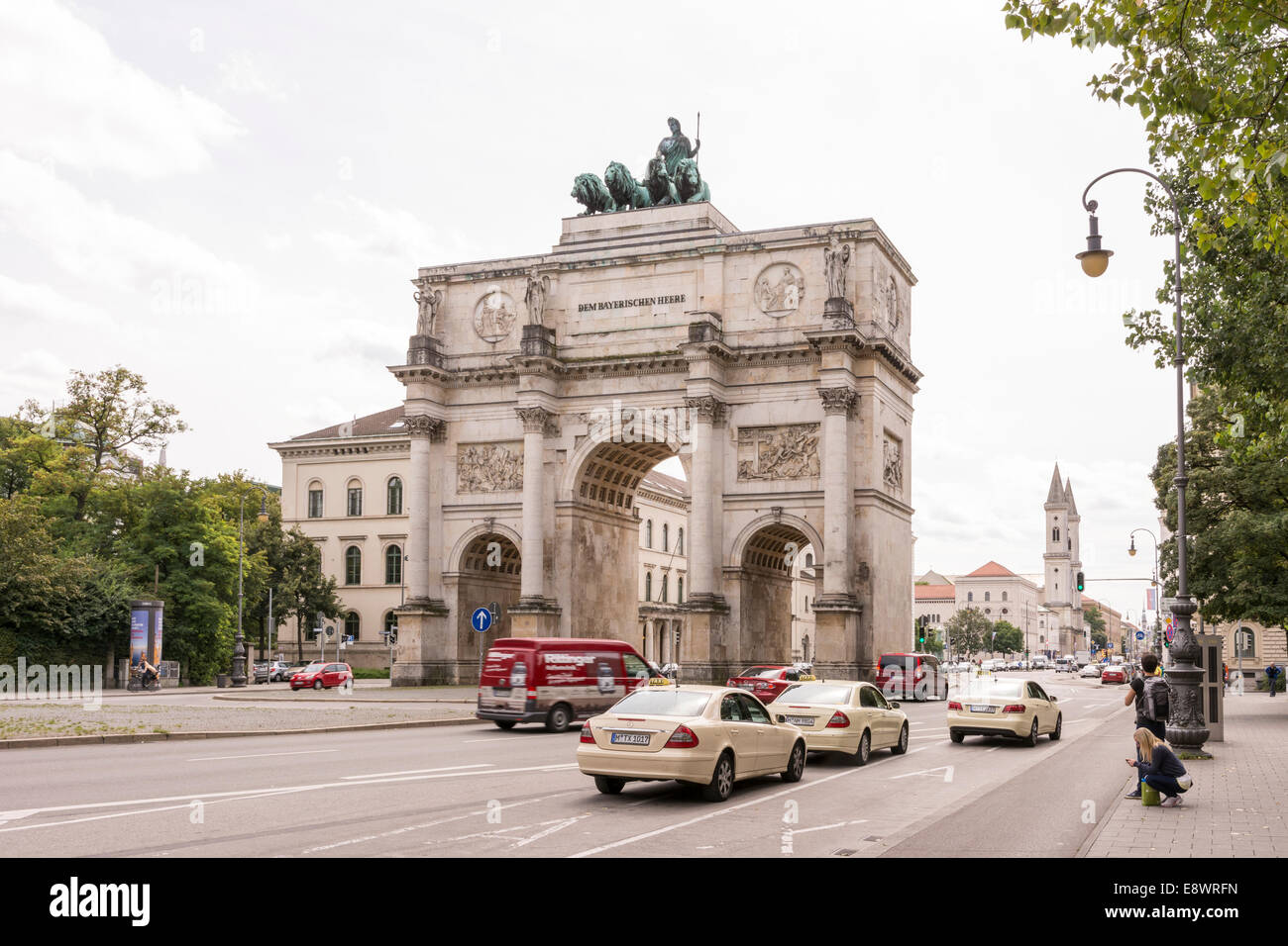 MUNICH, GERMANY - AUGUST 25: The Siegestor (Victory Gate) in Munich ...