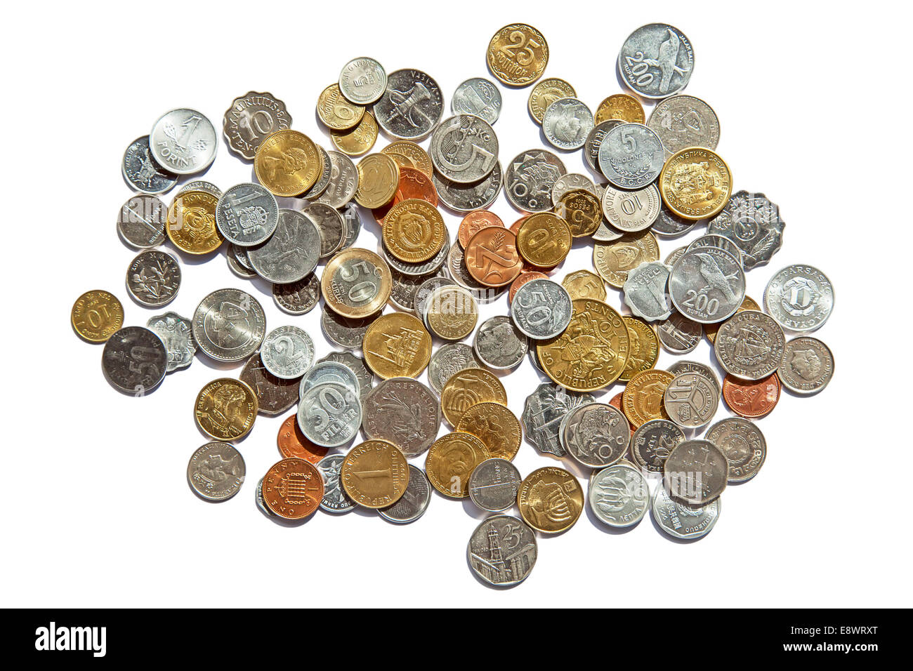 Collection of the old circulated coins Stock Photo - Alamy
