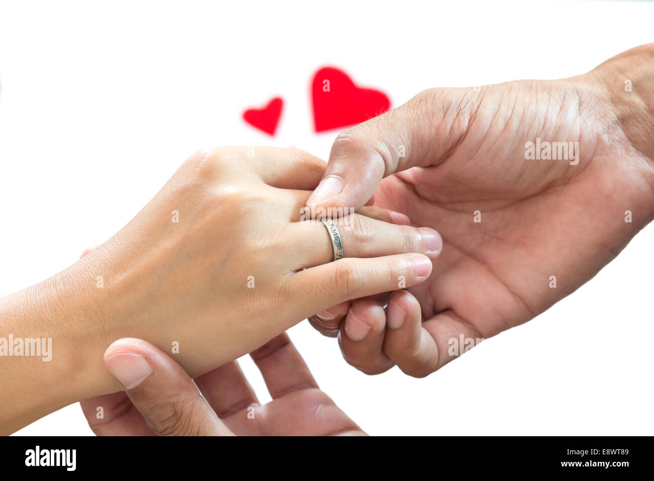 closeup hand wear love ring valentine day Stock Photo - Alamy