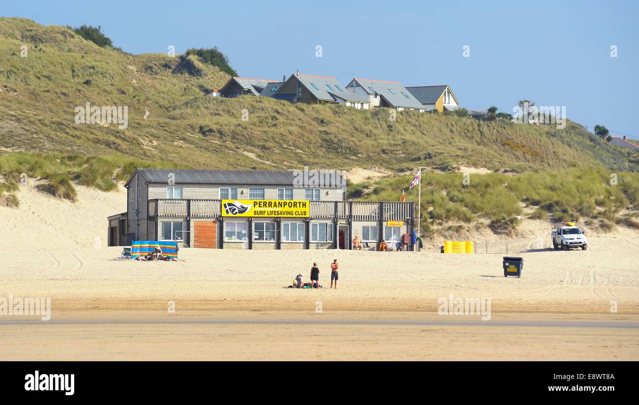Perranporth surf lifesaving club Cornwall England uk Stock Photo - Alamy