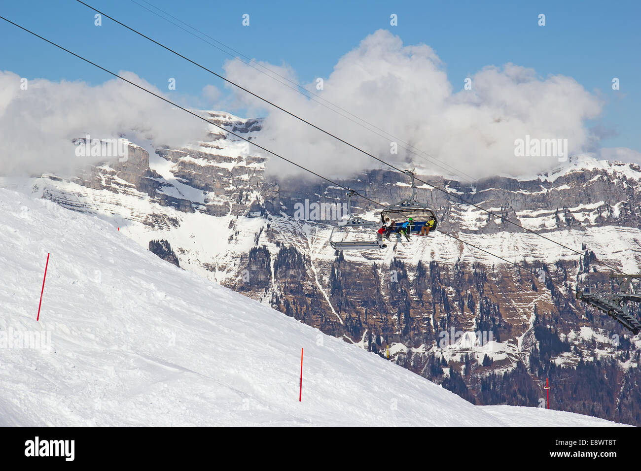 Winter in the swiss alps (Flumserberg, St.Gallen, Switzerland Stock ...
