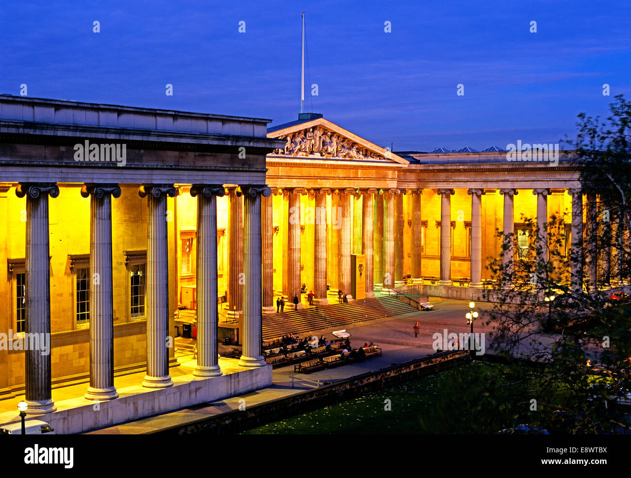 The British Museum Exterior at Night London UK Stock Photo - Alamy
