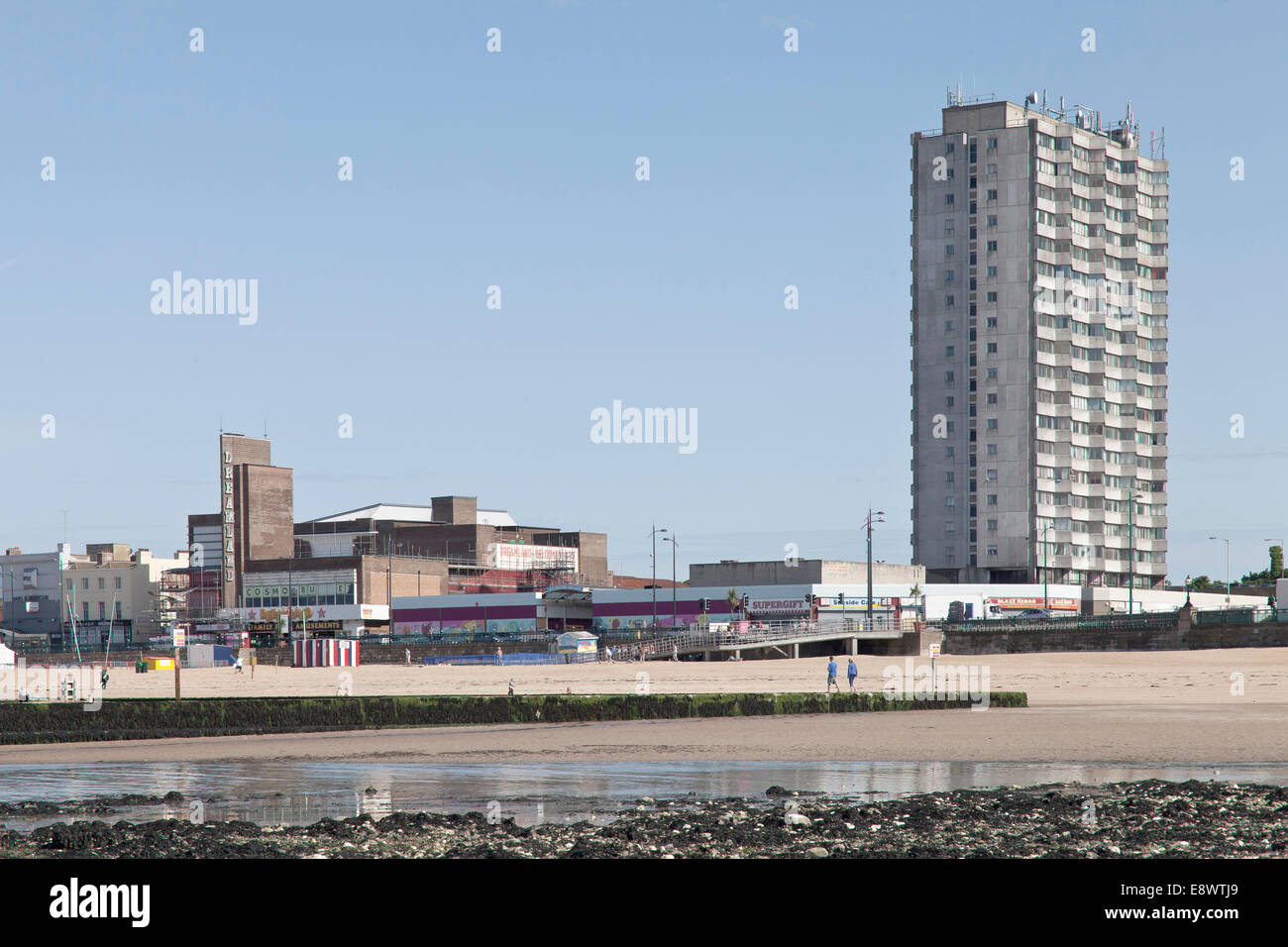 Arlington House, Margate, Exterior facade viewed from beach, UK Stock ...