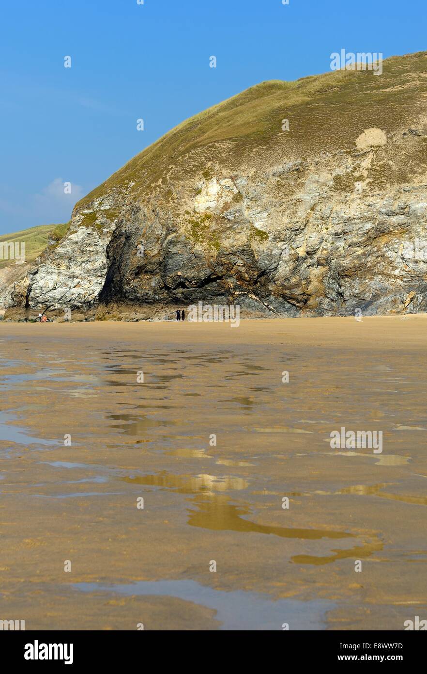 Penhale Sands Perranporth Beach Cornwall England uk Stock Photo - Alamy