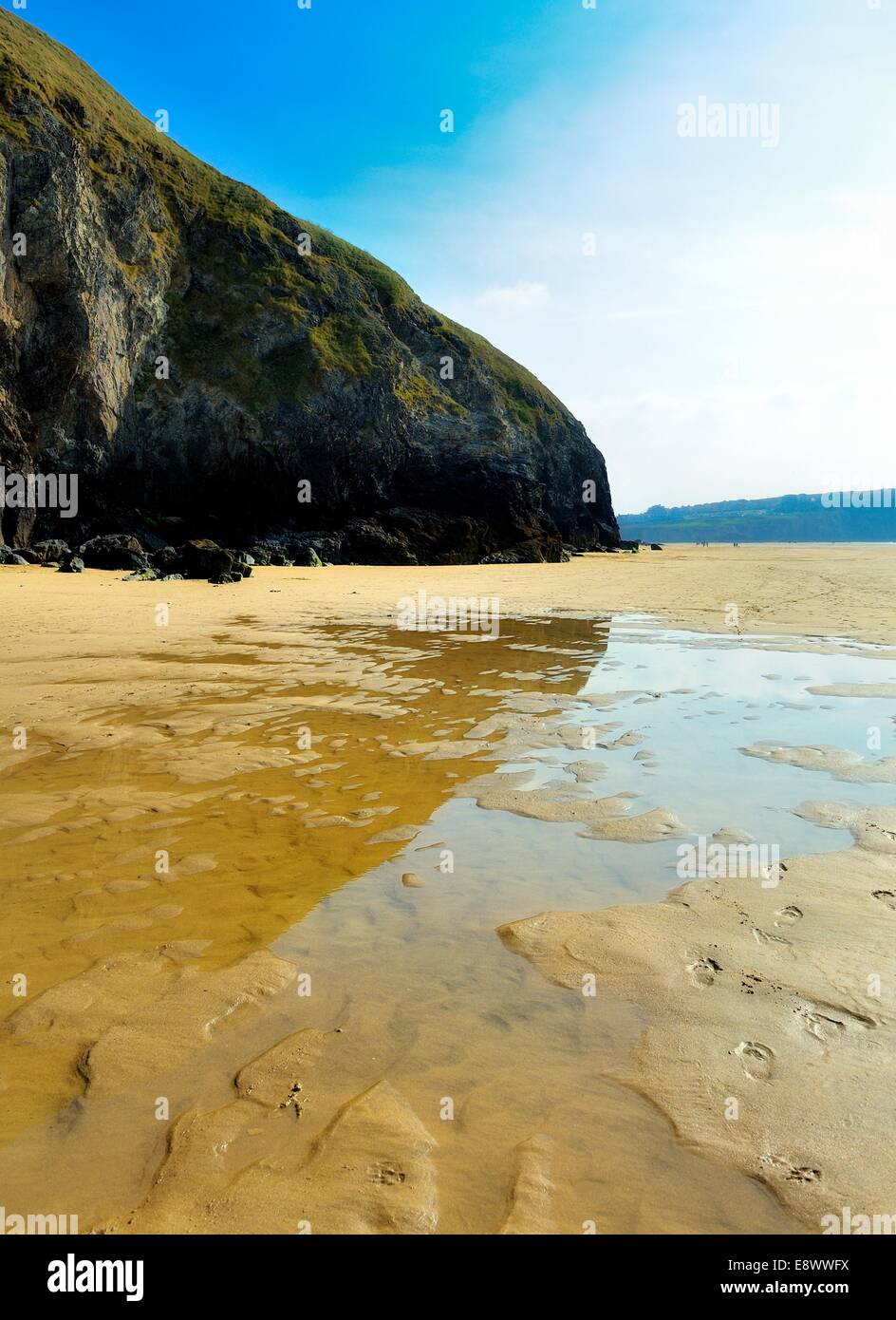Penhale Sands Perranporth Beach Cornwall England uk Stock Photo - Alamy