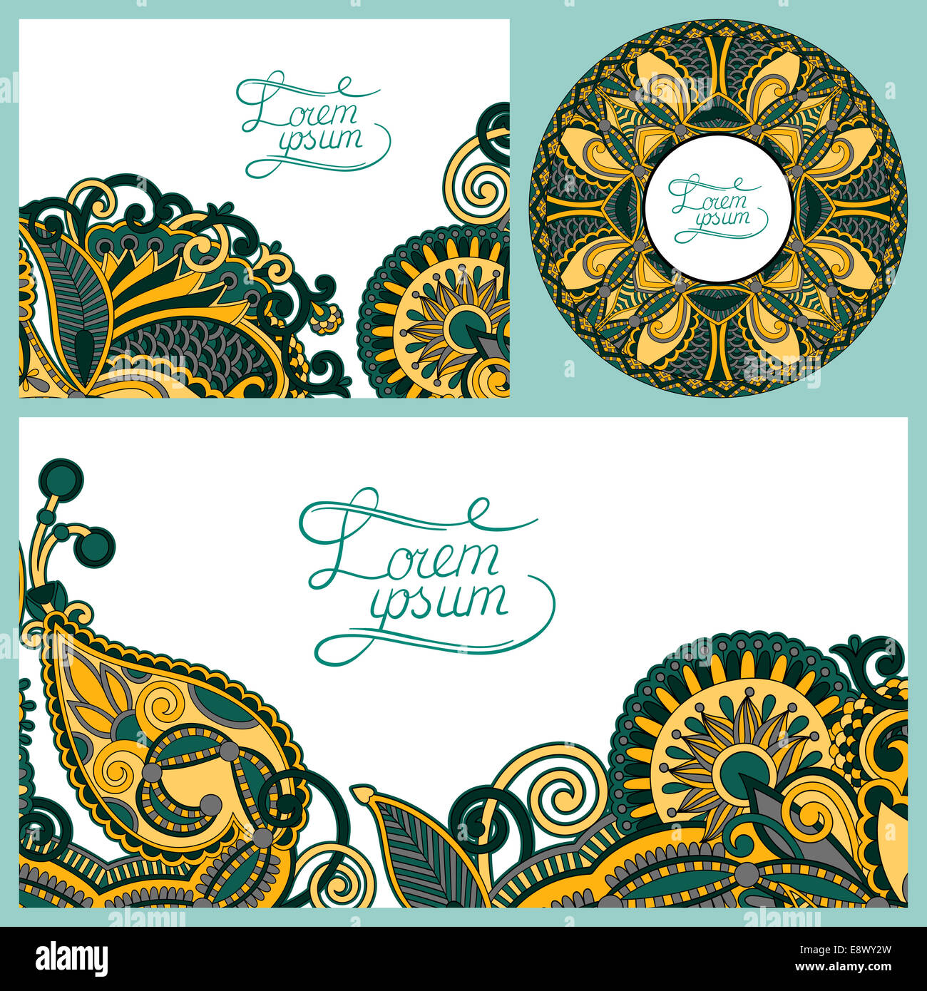 set of floral decorative background, template frame design for c Stock ...