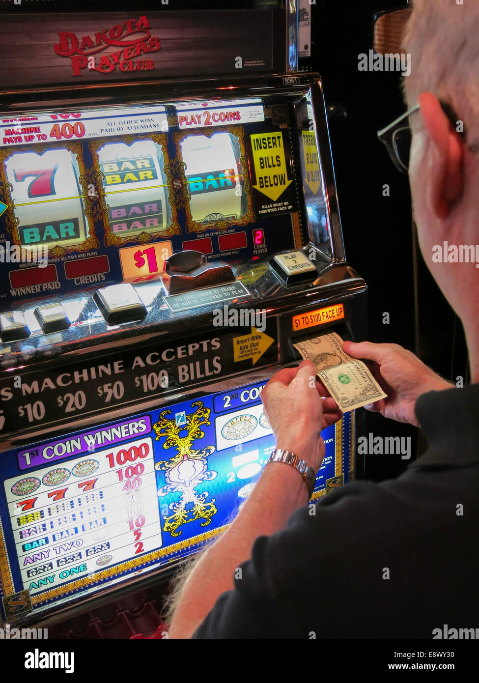 Man slot machine lights hi-res stock photography and images - Alamy