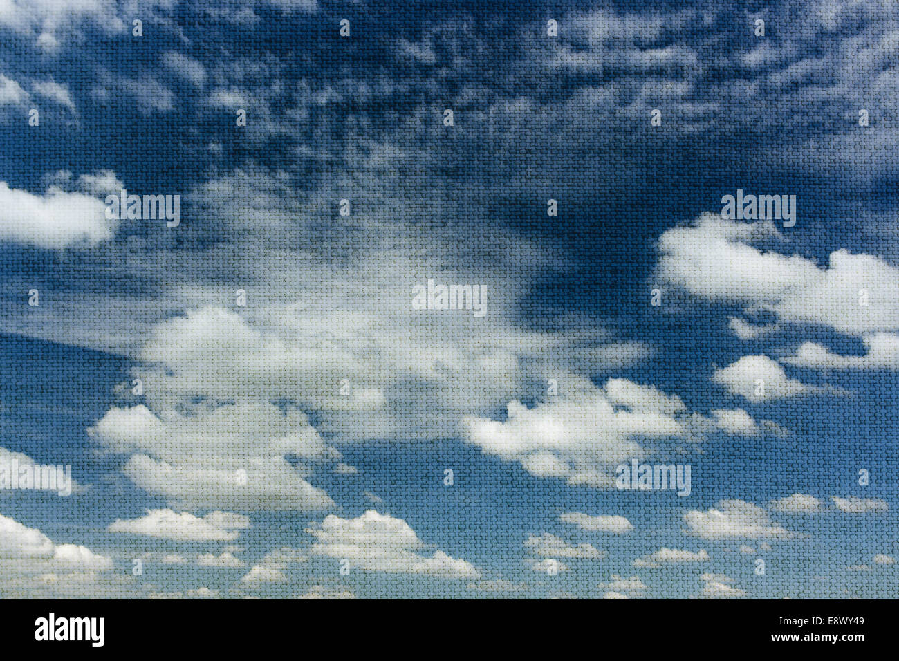 blue sky double explosure with fabric texture Stock Photo - Alamy