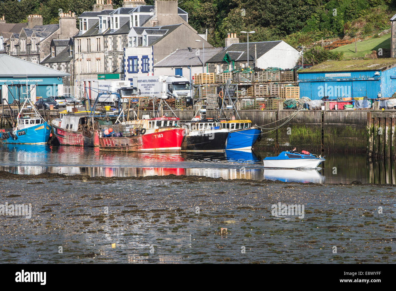 Tarbert Harbour on East Loch Tarbert in Argyll, Scotland Stock Photo ...