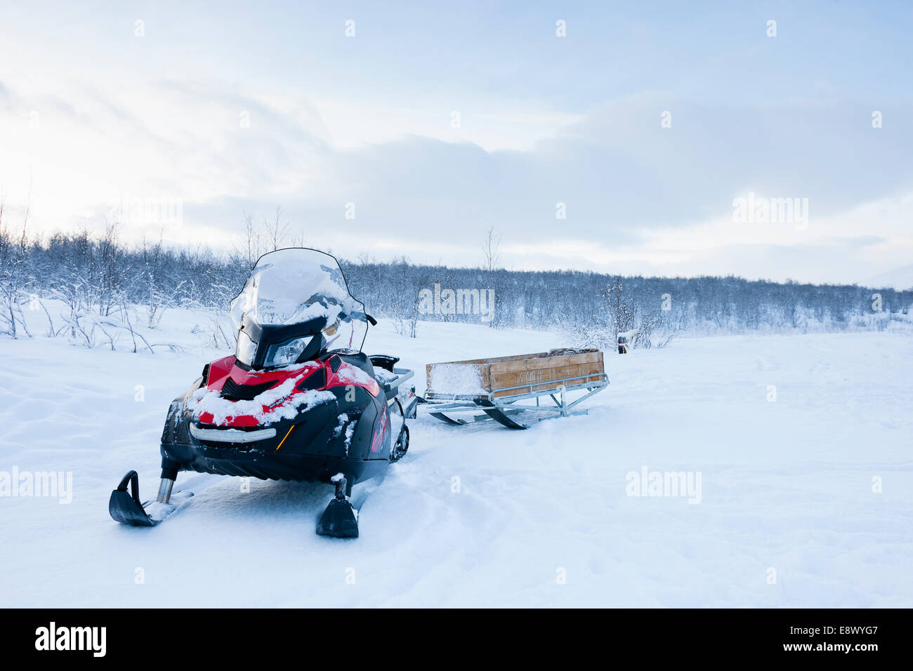 ABISKO, SWEDEN Snowmobile in arctic circle Stock Photo - Alamy