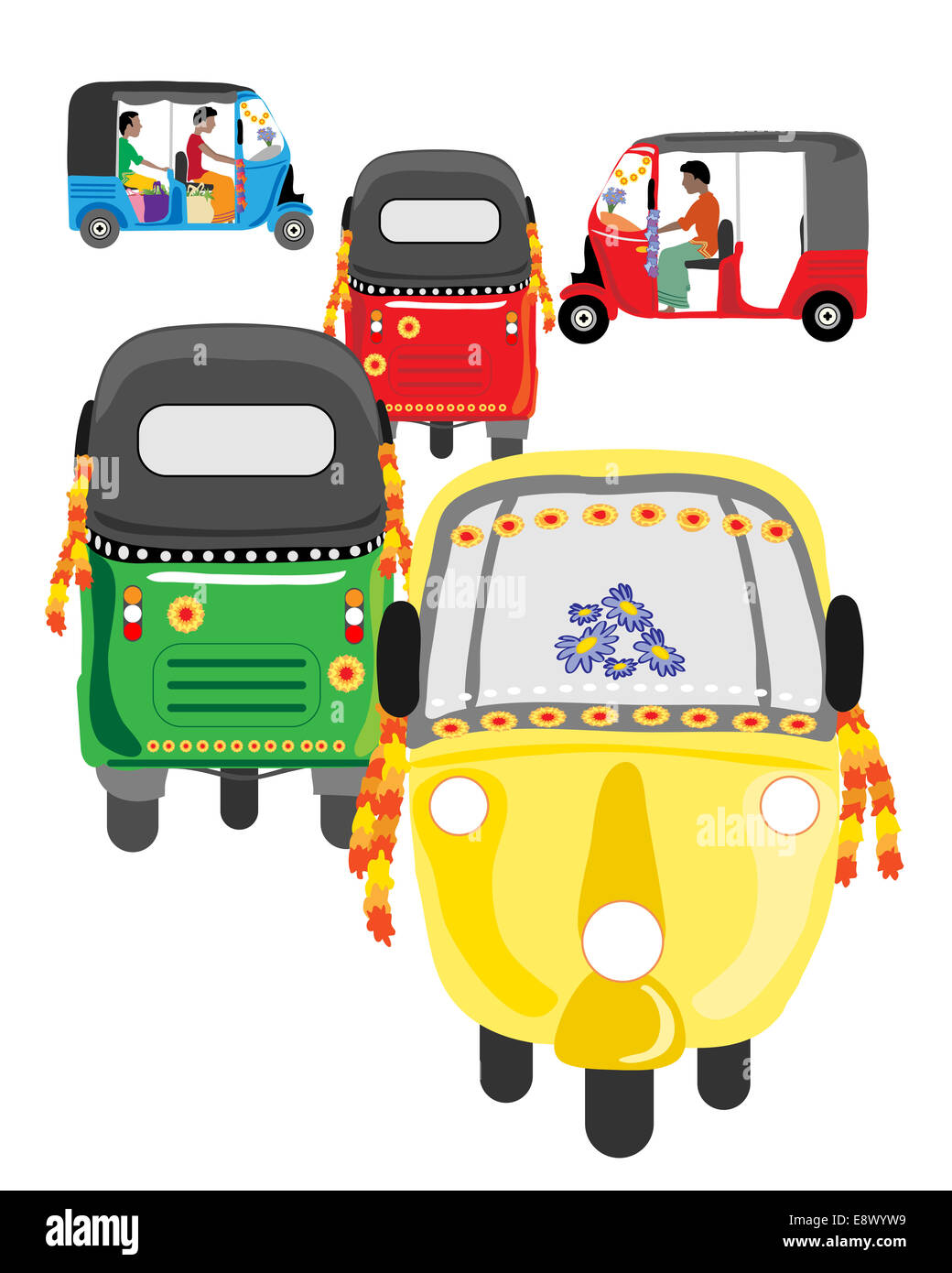 Auto rickshaws india Cut Out Stock Images & Pictures - Alamy