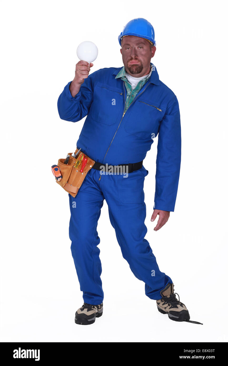 Craftsman after a shock Stock Photo - Alamy