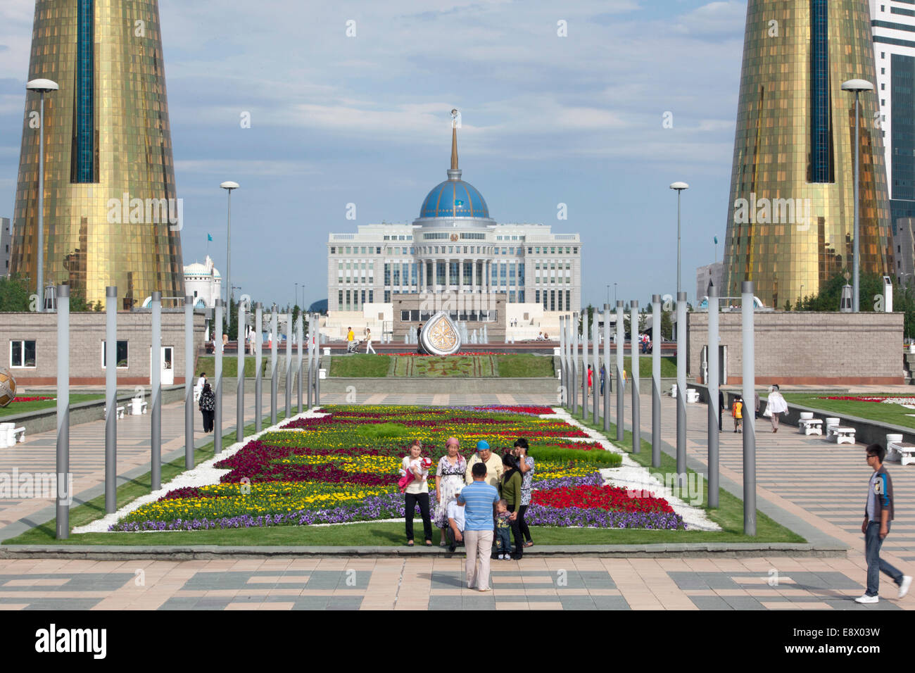 Main boulevard, landscape and Ak Orda Presidential Palace home of ...