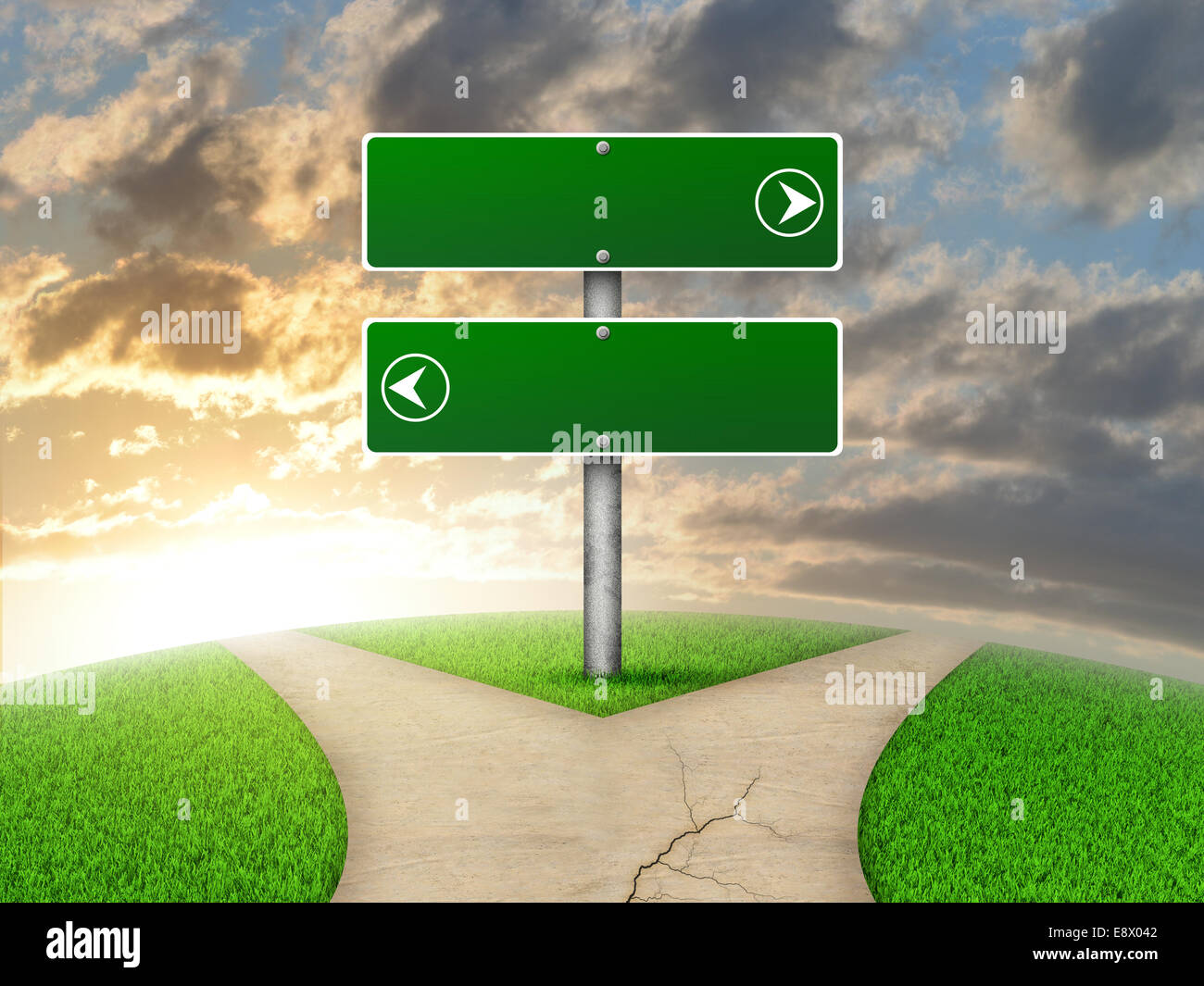 Crossroads road sign Stock Photo - Alamy