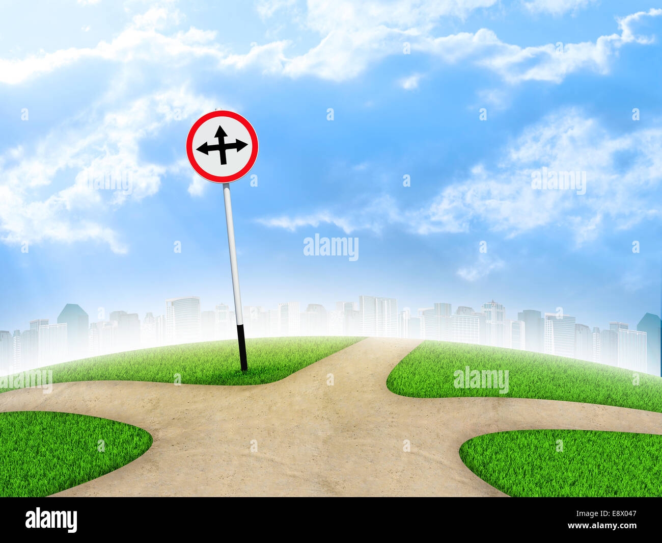 Crossroads road sign Stock Photo - Alamy