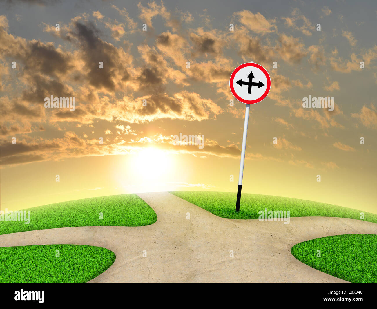 Crossroads road sign Stock Photo - Alamy