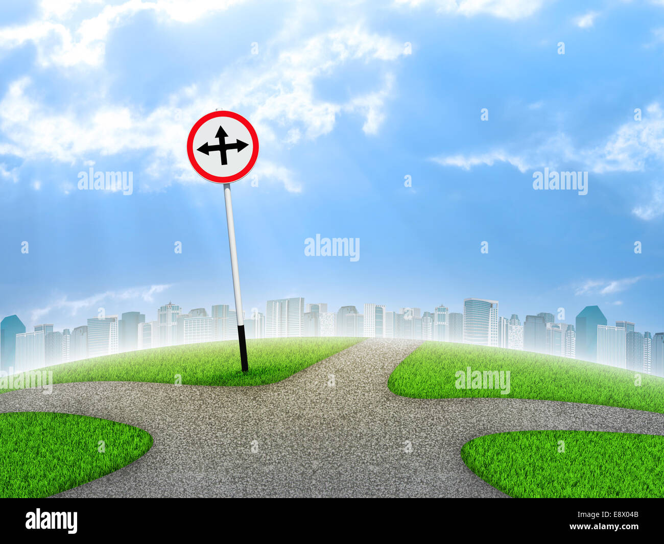 Crossroads road sign Stock Photo - Alamy