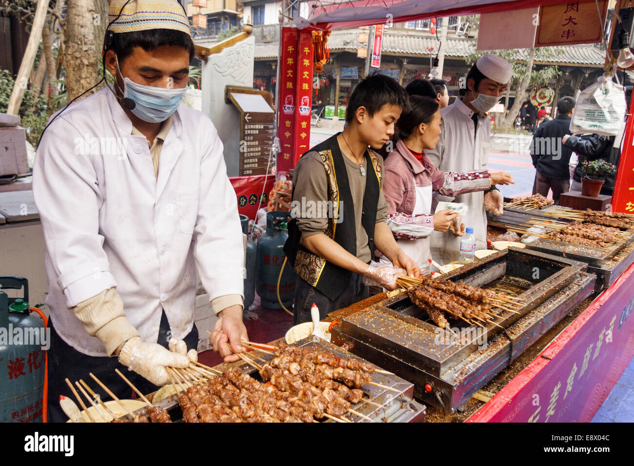 Chinese street food fair at Chengdu, China Stock Photo - Alamy