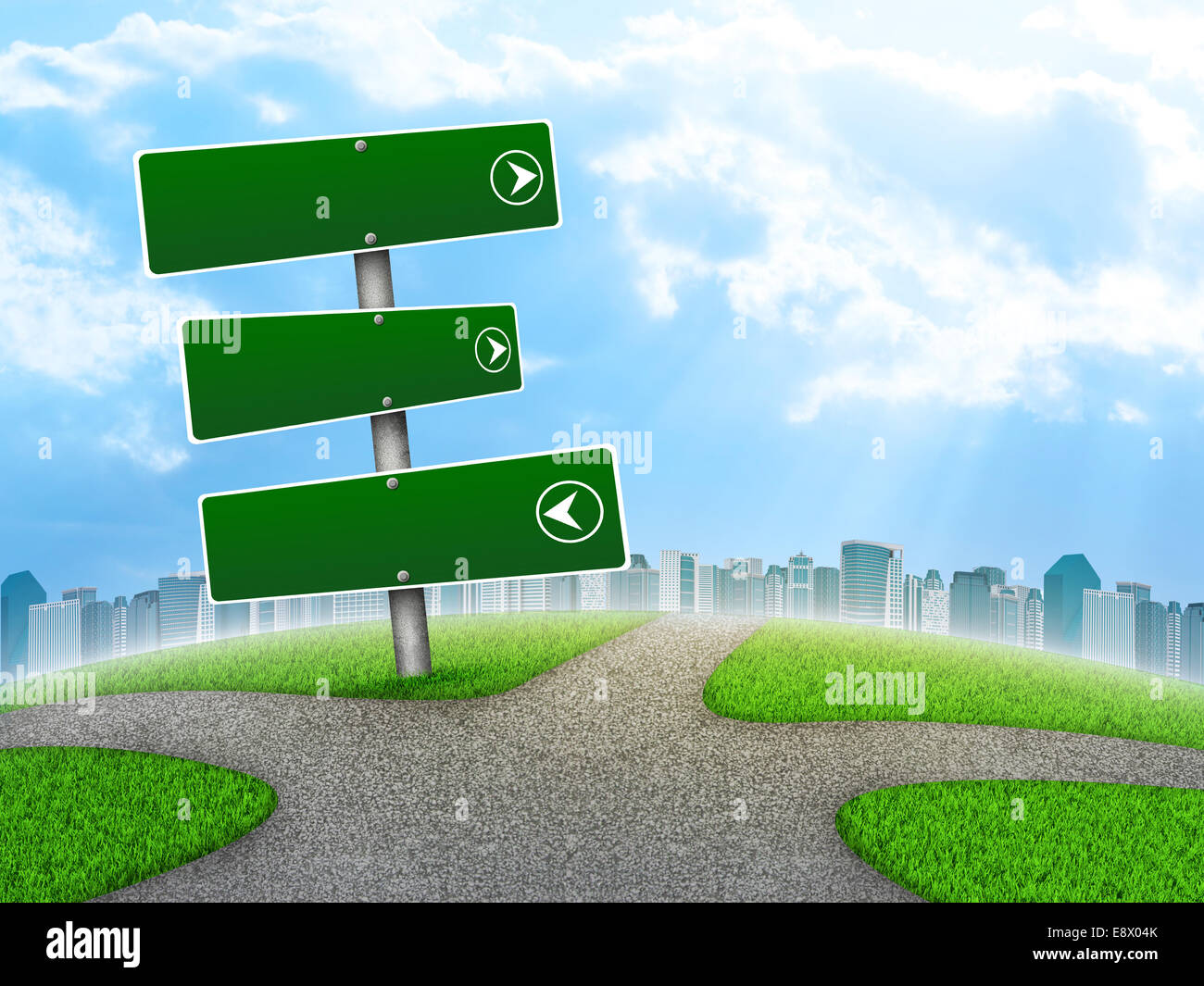 Crossroads road sign Stock Photo - Alamy