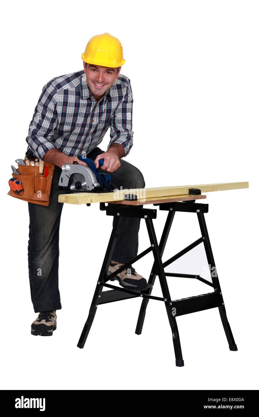 Mature male carpenter sawdust hi-res stock photography and images - Alamy