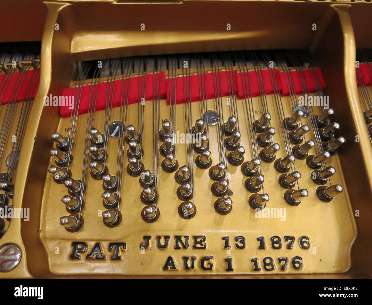 Piano Cast Iron Plate and Strings in Steinway and Sons Showroom, NYC ...