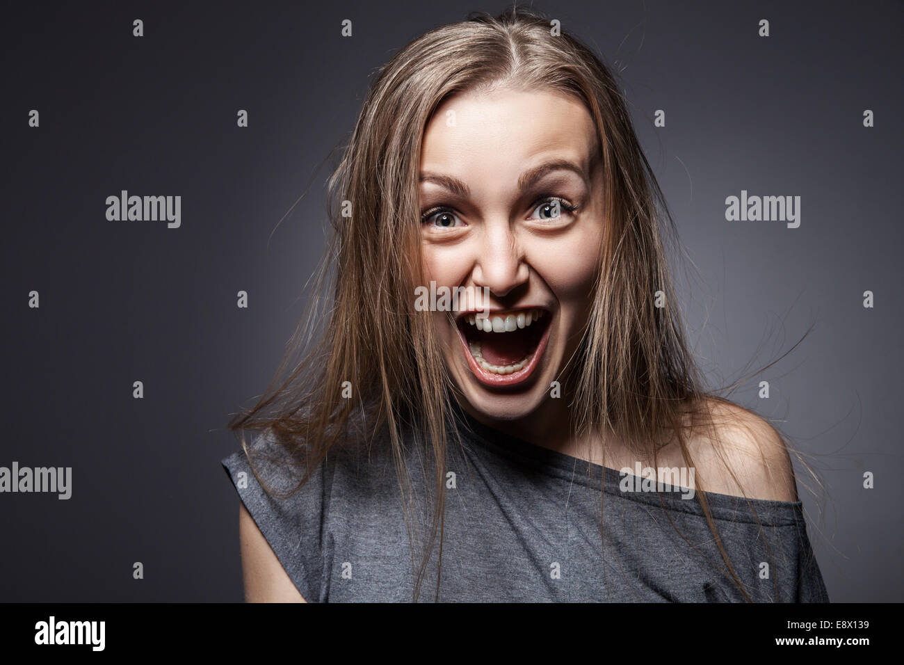 Ugly woman screaming hi-res stock photography and images - Alamy
