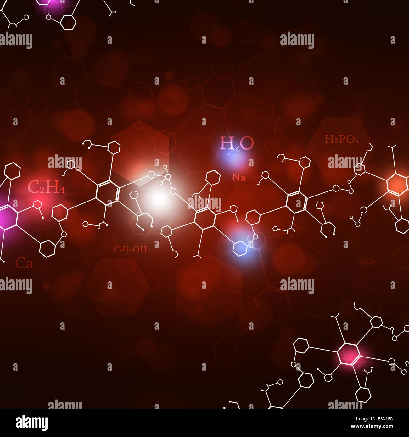 abstract technology and science background with chemistry elements ...
