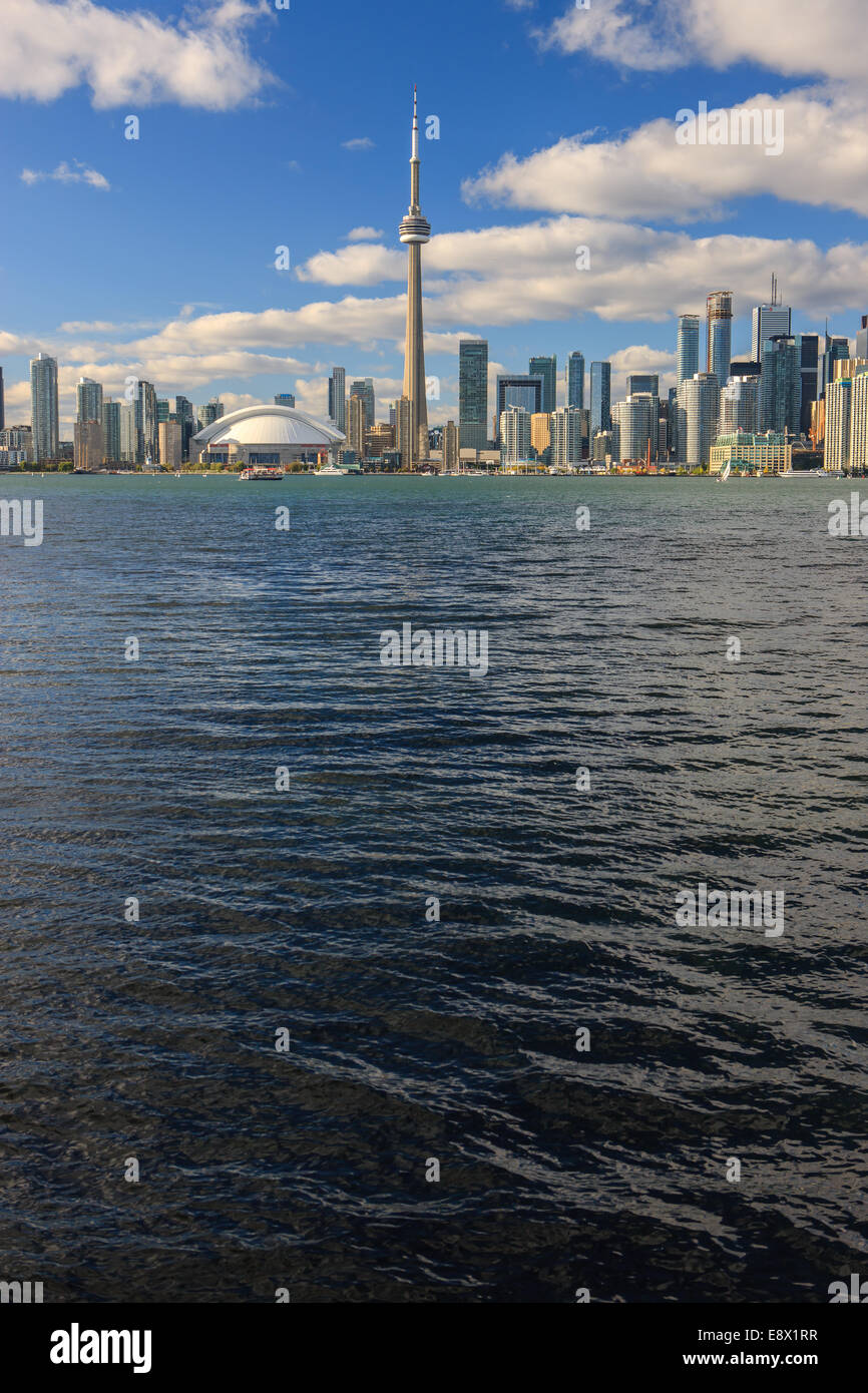 Famous Toronto Skyline with the CN Tower and Rogers Centre taken from ...