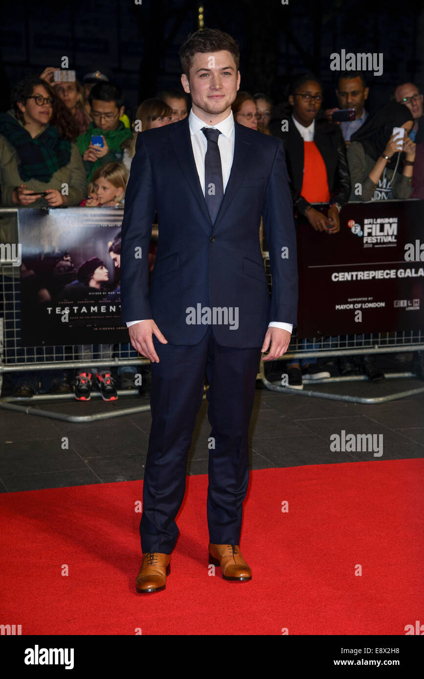 Actor Taron Egerton attends the TESTAMENT OF YOUTH WORLD PREMIERE at ...