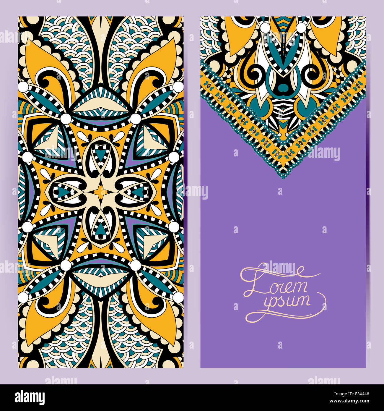 decorative design of circle dish template, round geometric patte Stock ...