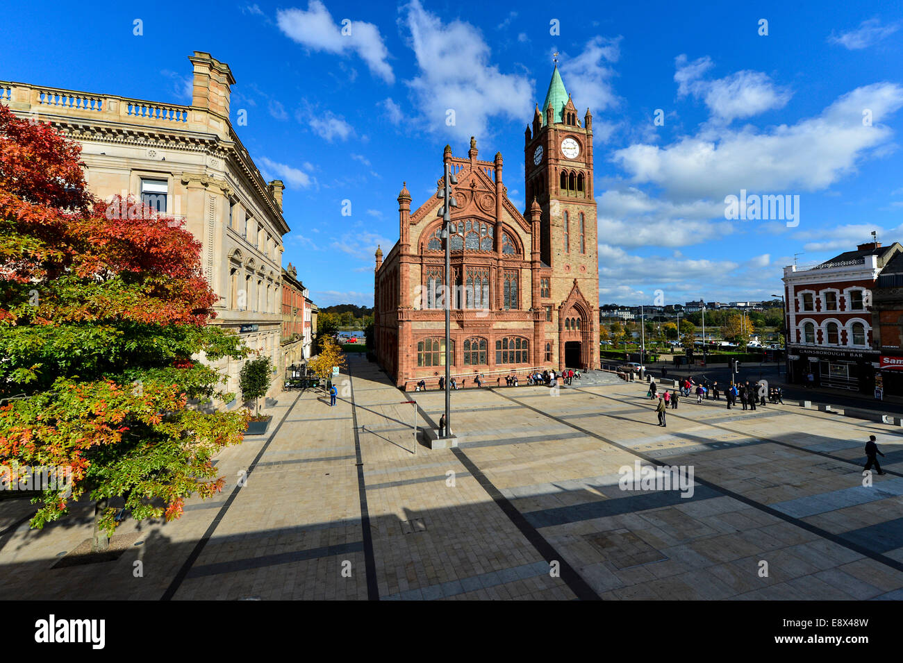 Stock Photo - The Guildhall and Guildhall Square, Derry, Londonderry ...