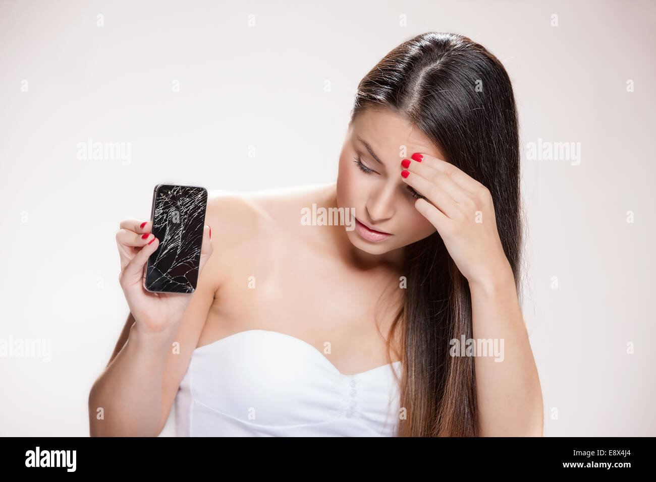 Mobile broken woman hi-res stock photography and images - Alamy
