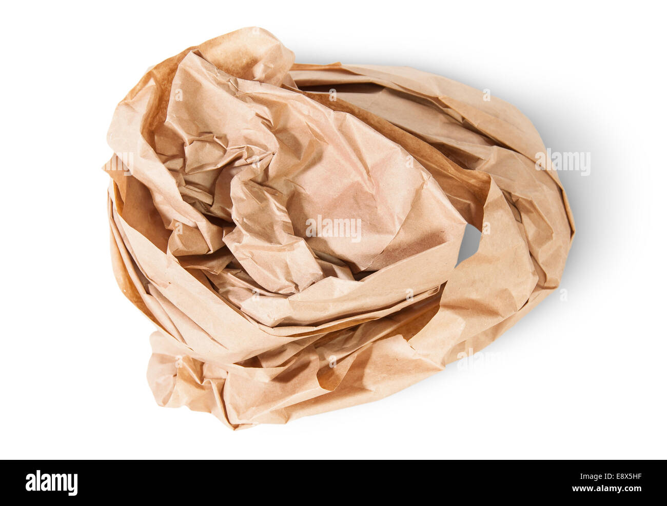 Crumpled Wrapping Paper Isolated On White Background Stock Photo - Alamy