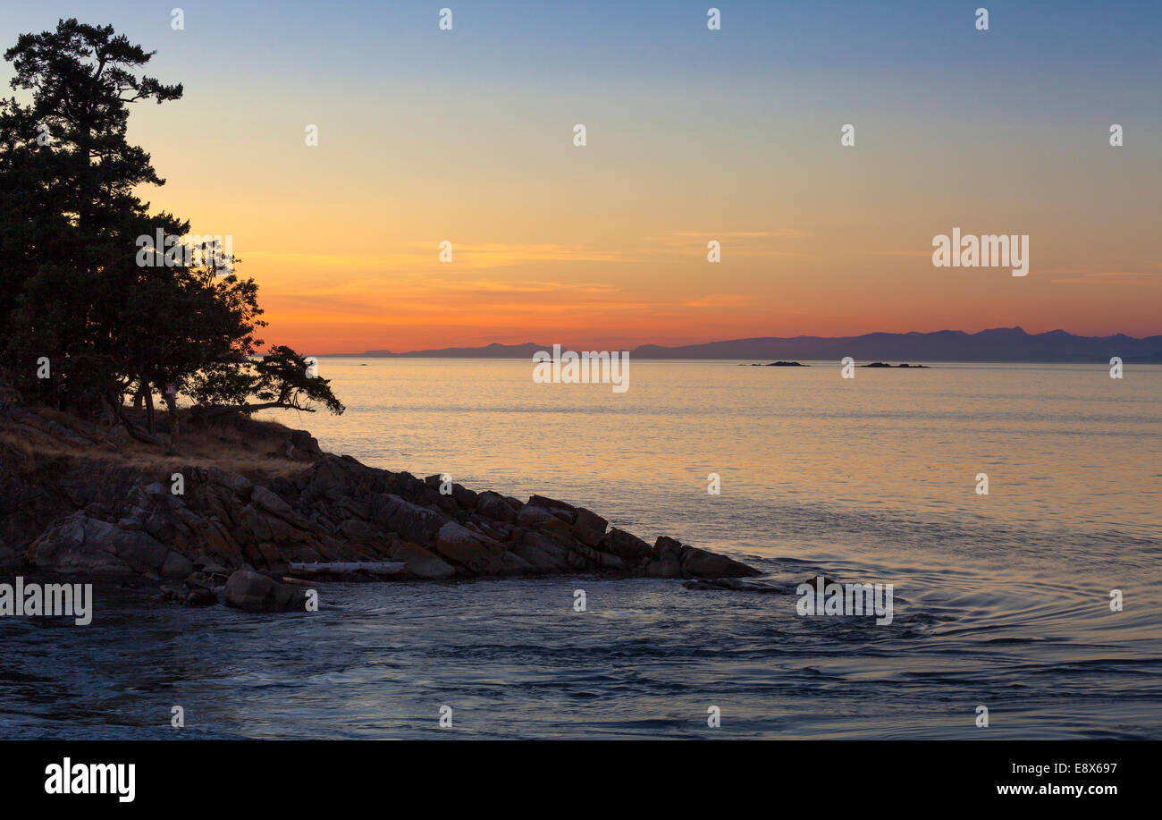 Saturna Island, British Columbia Sunset on the Strait of Georgia at ...