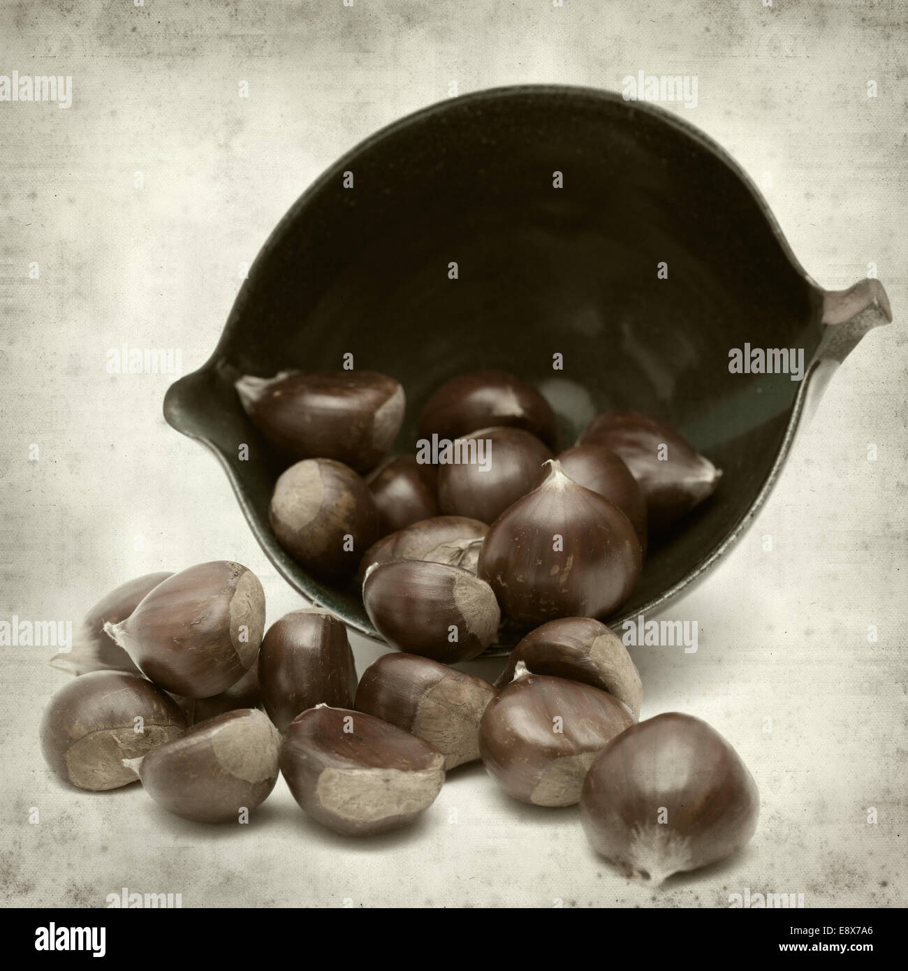 textured old paper background with sweet chestnut Stock Photo - Alamy