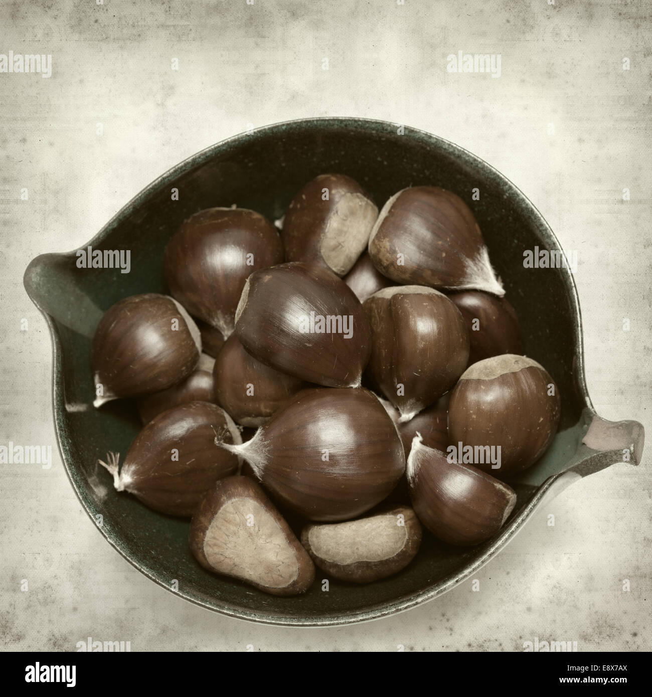 textured old paper background with sweet chestnut Stock Photo - Alamy