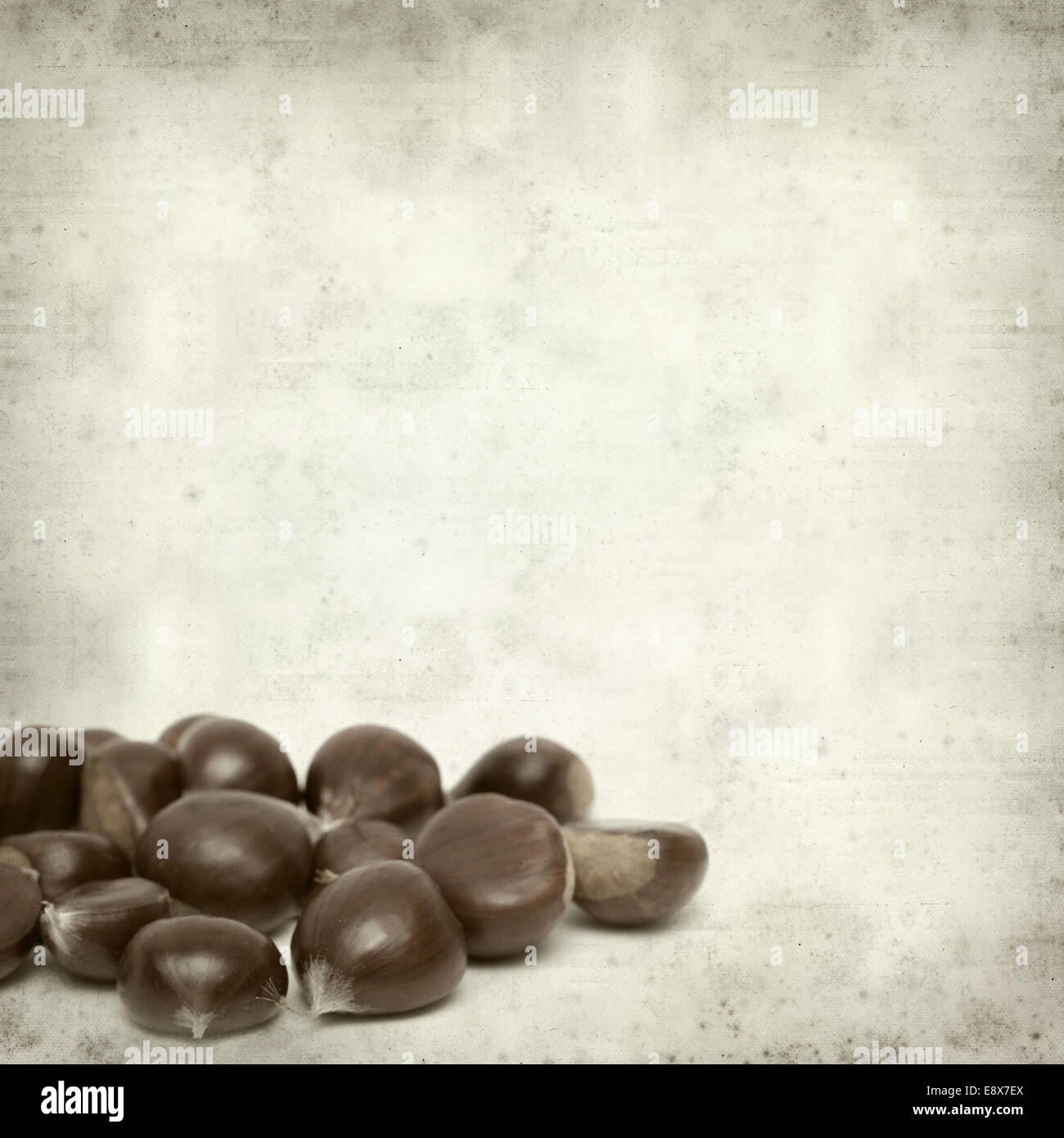 textured old paper background with sweet chestnut Stock Photo - Alamy