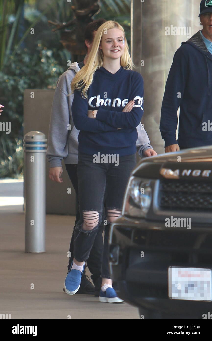 Elle Fanning spends the day at Disneyland with a friend Featuring: Elle ...