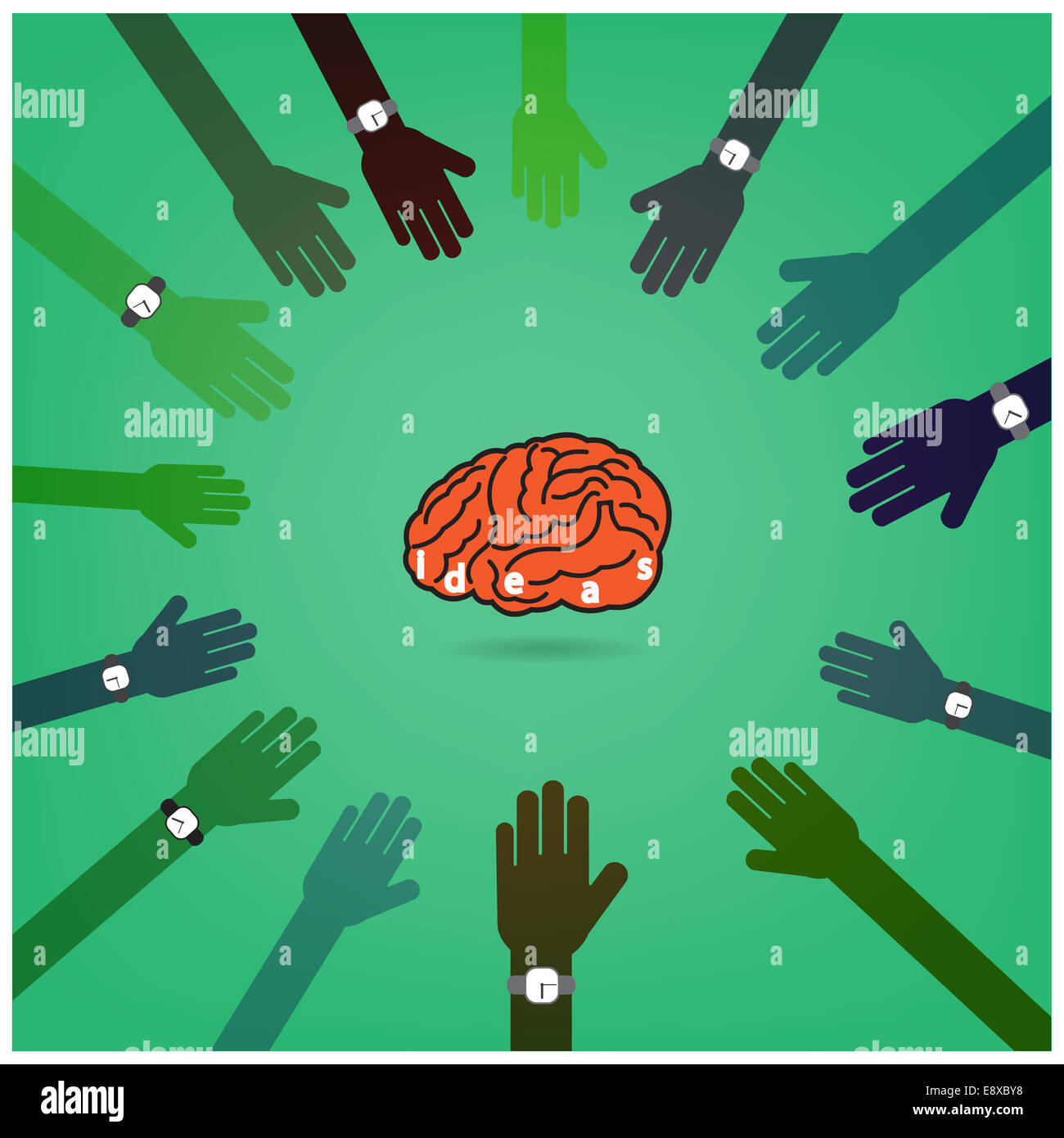 Creative brain Idea concept with businessman hands on background ...