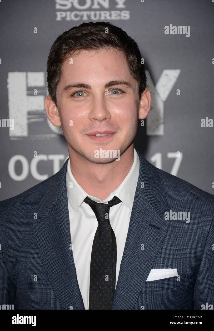 Washington, DC, USA. 15th Oct, 2014. Logan Lerman at arrivals for FURY ...