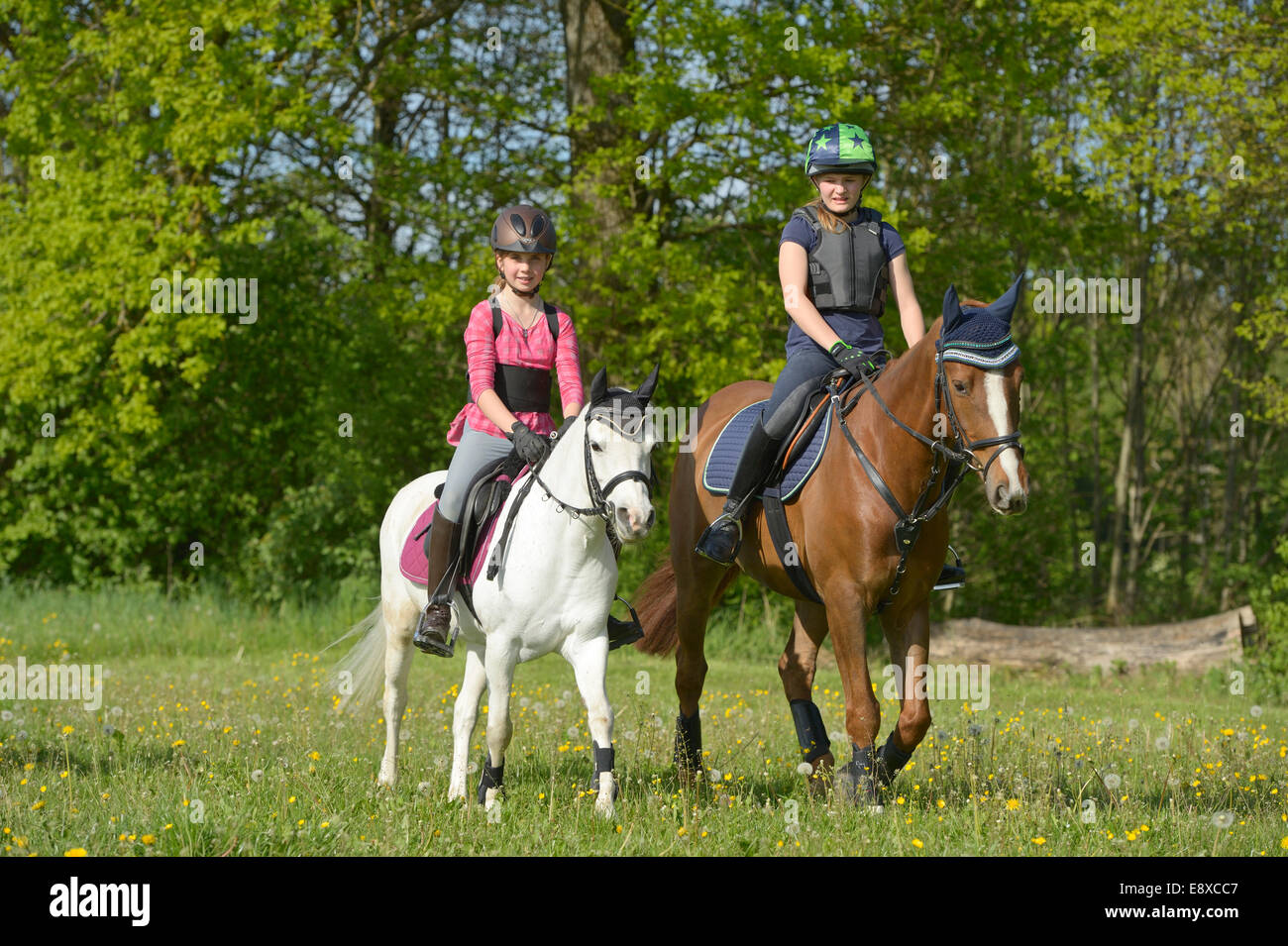 Two ponies riders riding hi-res stock photography and images - Alamy